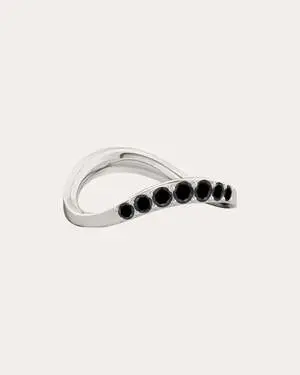 Natori Black Diamond & 14k White Gold Shangri-la Ring
