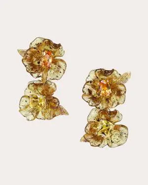 ANABELA CHAN Orange & Sapphire Petunia Drop Earrings - Yellow