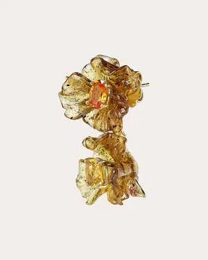 ANABELA CHAN Orange & Sapphire Petunia Drop Earrings