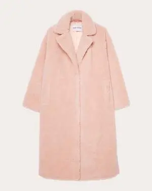 STAND STUDIO Maria Faux Shearling Coat - Pink