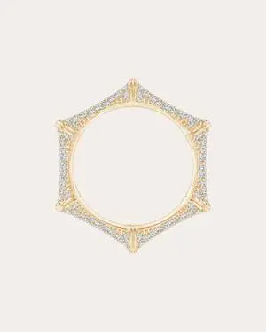 Natori Diamond & 14k Indochine Bamboo Pavé Ring