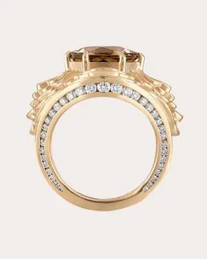 RUVEIL Diamond And Quartz 14k Ring