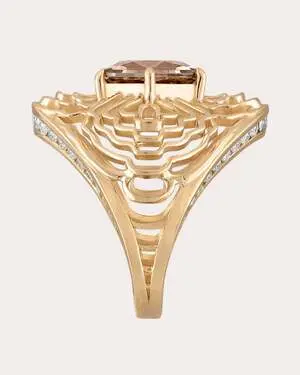 RUVEIL Diamond And Quartz 14k Ring