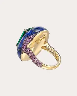 ANABELA CHAN Emerald & Regenerative Lapis Ring