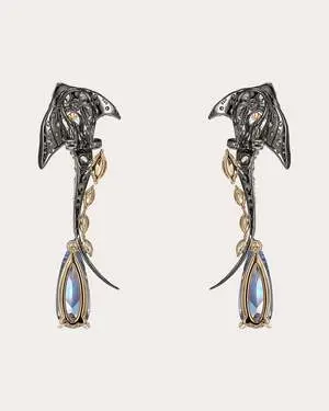 ANABELA CHAN Diamond & Spinel Aqua Ray Drop Earrings