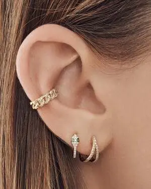 ZOE LEV Diamond And 14k Split Hoop Earrings