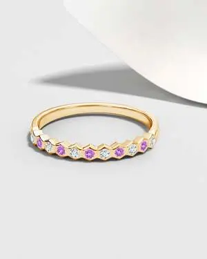 Natori Amethyst And Diamond 14k Gold Ring