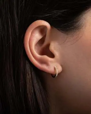ZOE LEV Diamond And 14k Hoop Earrings