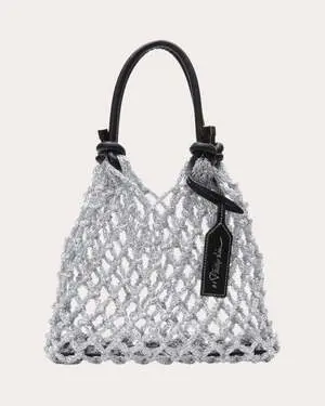 3.1 Phillip Lim Mini Metallic Macramé Tote - Silver
