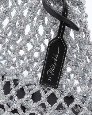 3.1 Phillip Lim Mini Metallic Macramé Tote - Silver