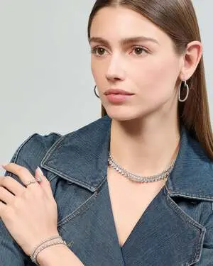 ANABELA CHAN Diamond Eternity Heart Bracelet - Silver