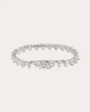 ANABELA CHAN Diamond Eternity Heart Bracelet - Silver