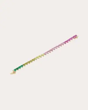 ANABELA CHAN Pink Sapphire And Green Tourmaline Eternity Heart Bracelet - Multi