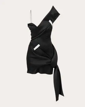 BYVARGA Janet Satin Draped Mini Dress
