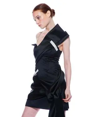 BYVARGA Janet Satin Draped Mini Dress