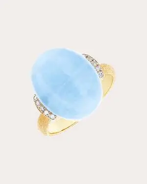 NANIS ITALIAN JEWELS Aquamarine And Diamond Ring - Blue