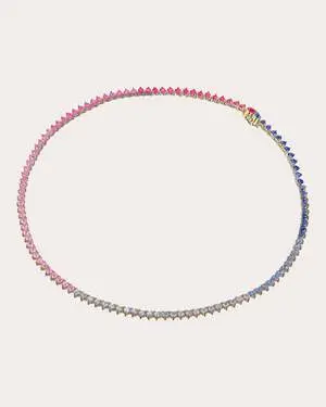 ANABELA CHAN Ruby And Sapphire Petite Magenta Eternity Heart Necklace - Multi