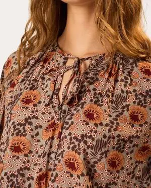 Natalie Martin Amelia Floral Tie-neck Crop Top - Multicolor
