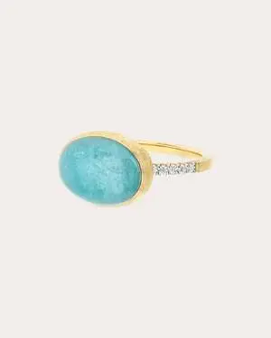 NANIS ITALIAN JEWELS Amazonite & Diamond 18k Gold Ring - Blue