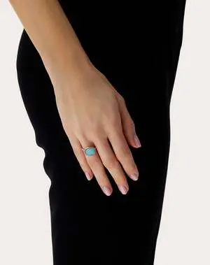 NANIS ITALIAN JEWELS Amazonite & Diamond 18k Gold Ring