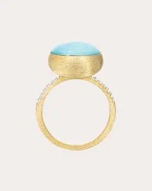 NANIS ITALIAN JEWELS Amazonite & Diamond 18k Gold Ring