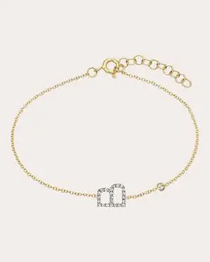 ZOE LEV Diamond And 14k Initial Charm Bracelet - Gold