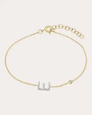 ZOE LEV Diamond And 14k Initial Charm Bracelet - Gold