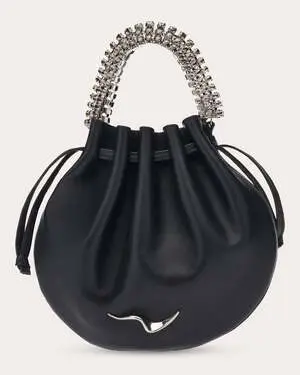 MANAR LAKTINEH Ayla Crystal Leather Pouch Tote