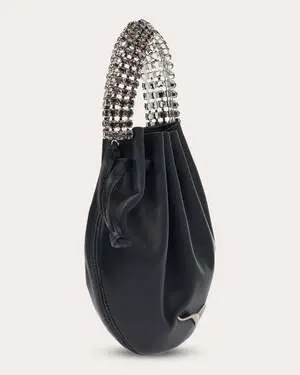 MANAR LAKTINEH Ayla Crystal Leather Pouch Tote
