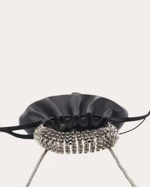 MANAR LAKTINEH Ayla Crystal Leather Pouch Tote