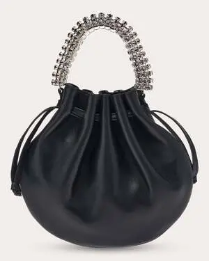 MANAR LAKTINEH Ayla Crystal Leather Pouch Tote