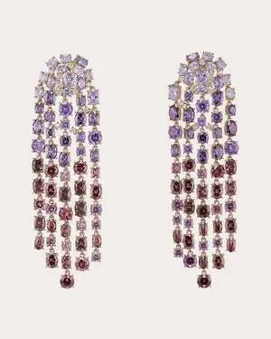 ANABELA CHAN Diamond & Amethyst Cascade Ombré Drop Earrings - Violet