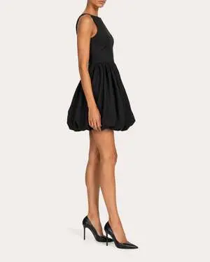 Azeeza Ananya Gathered Poplin Mini Dress - Black