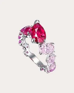 ANABELA CHAN Ruby And Pink Sapphire Nova Starburst Ombré Ring