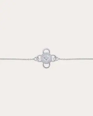 ROUVENAT Diamond And 18k White Gold Baby Bolt Bracelet - Silver