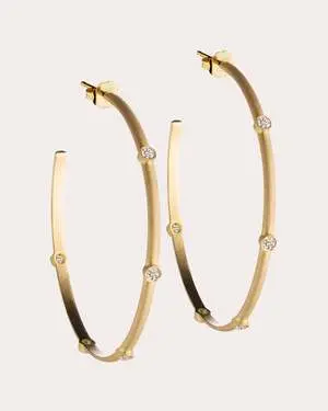 ELIZABETH MOORE Diamond And 18k Hoop Earrings - Gold