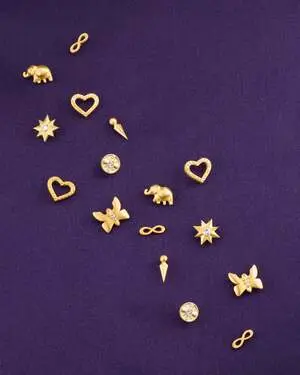 ELIZABETH MOORE 18k Infinity Heart Stud Earrings
