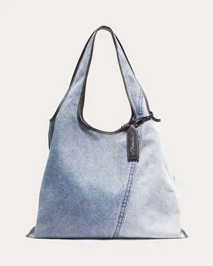 3.1 Phillip Lim Market Patchwork Denim Shoulder Bag - Blue