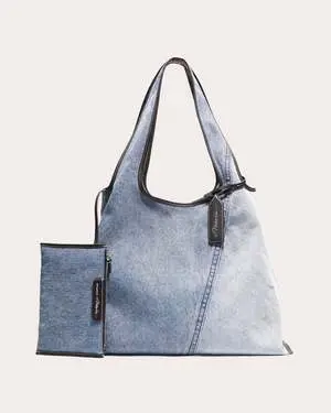 3.1 Phillip Lim Market Patchwork Denim Shoulder Bag - Blue