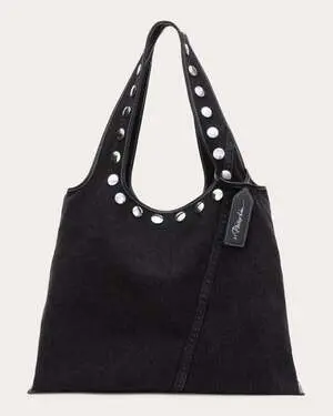 3.1 Phillip Lim Market Studded Washed Denim Tote