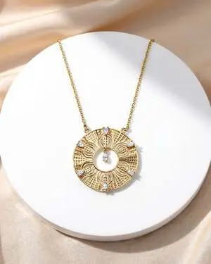 RUVEIL Diamond And 14k 963hz Pendant Necklace