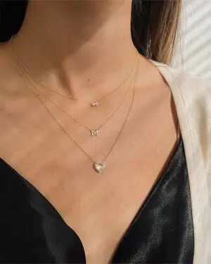 ZOE LEV 14k Gold Initial Pendant Necklace