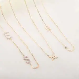 ZOE LEV 14k Gold Initial Pendant Necklace