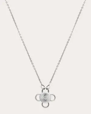 ROUVENAT Diamond And 18k White Gold Baby Bolt Pendant Necklace - Silver