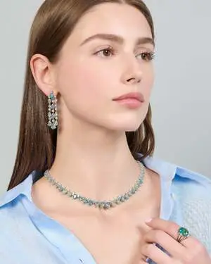 ANABELA CHAN Diamond & Sapphire Ocean Necklace - Green
