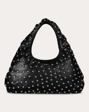W 78 ST Large Cloud Studded Leather Shoulder Bag