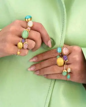 NANIS ITALIAN JEWELS Amazonite & Diamond Ring
