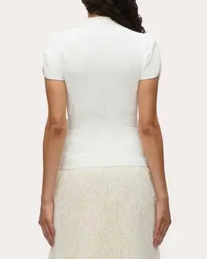 3.1 Phillip Lim Compact Knit Tulip-sleeve Top - White