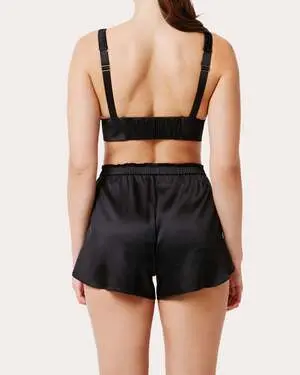 ROMUṠE Fiamma Silk Charmeuse Ruched Bralette