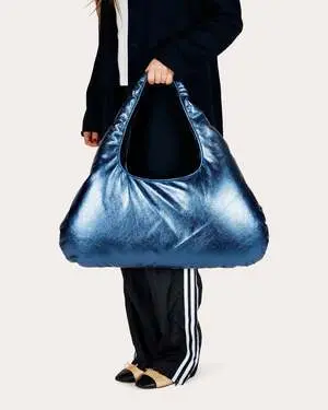 W 78 ST Large Cloud Metallic Leather Shoulder Bag